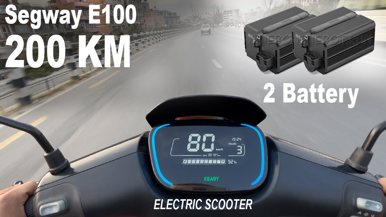 Electric Scooter with 2 batteries | Segway E100 | 200km range | Max ...