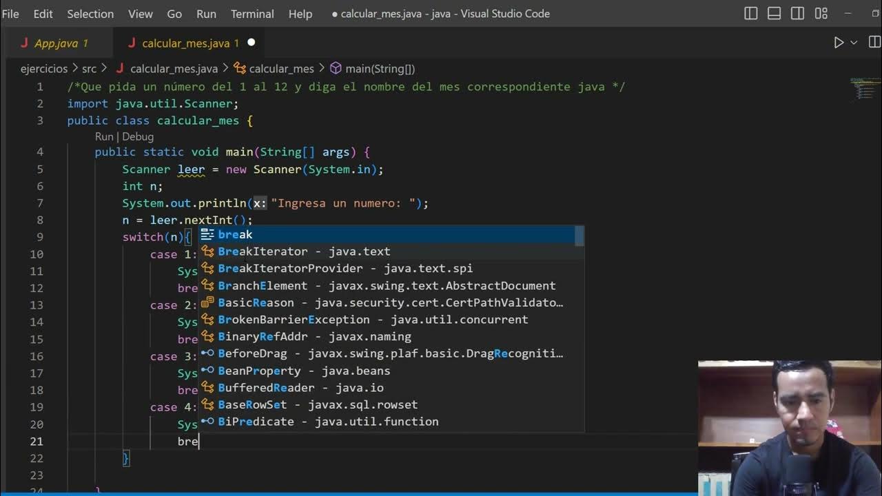 Que pida un número del 1 al 12 y diga el nombre del mes correspondiente java - YouTube