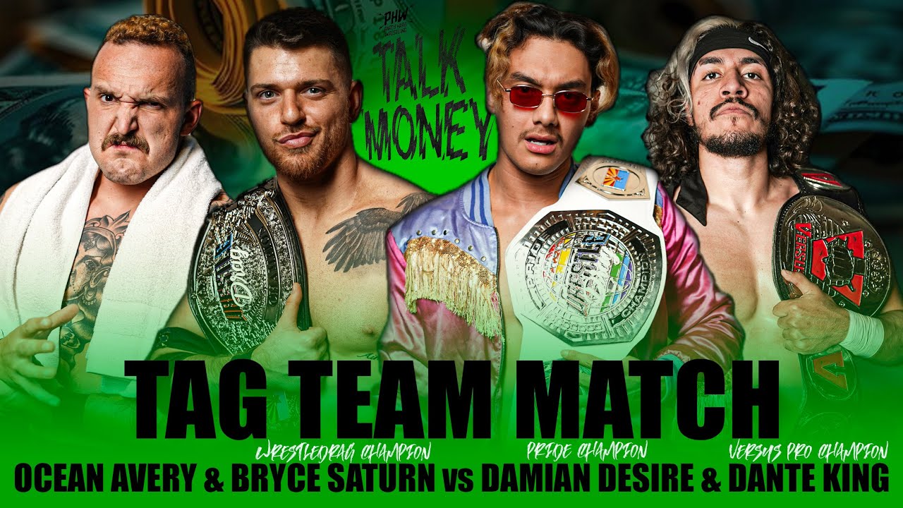 Bryce Saturn & Ocean Avery vs Damian Desire & Dante King | PARTY HARD WRESTLING | TALK MONEY ...