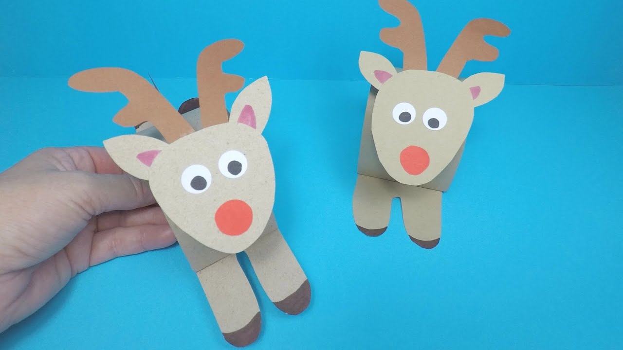 Bobble Head Paper Reindeer | Christmas Craft Idea - YouTube
