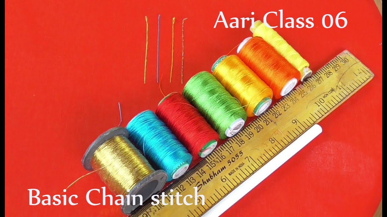 Aari class 06 || Aari basic chain stitch || Aari work stitches - YouTube