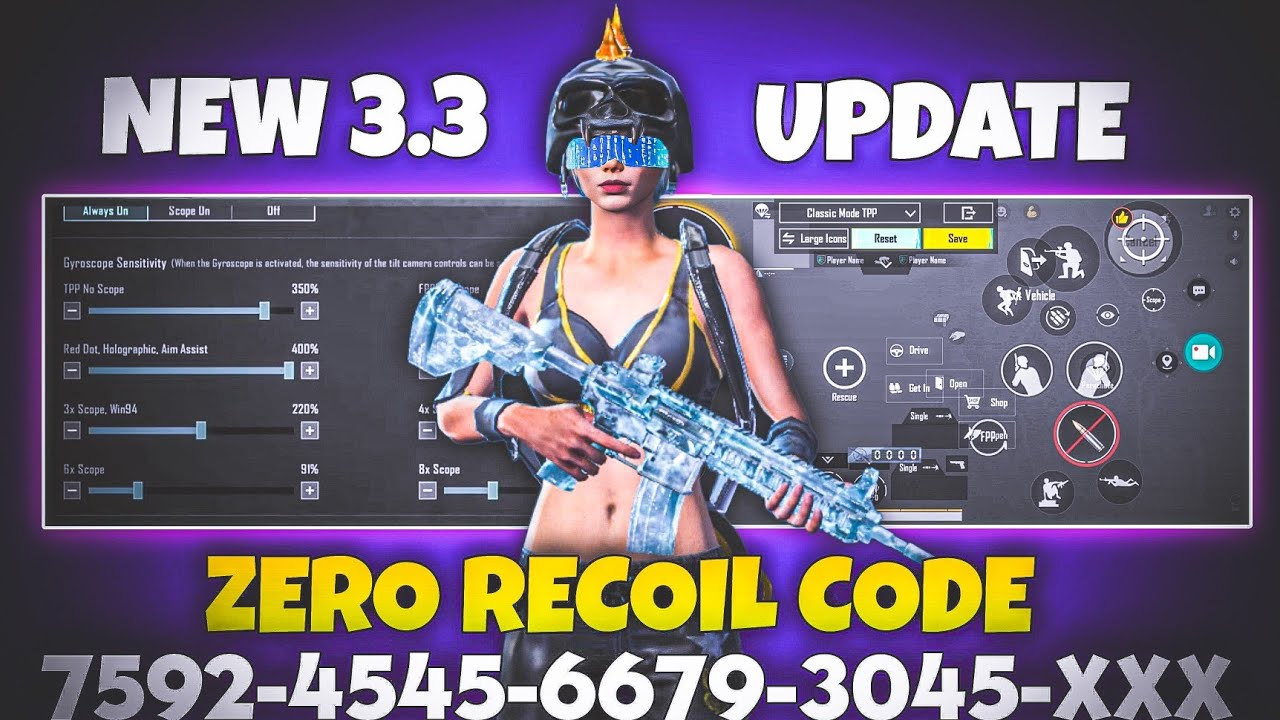 BGMI 2024 NO RECOIL/ZERO RECOIL SENSITIVITY CODE | BGMI BEST ...