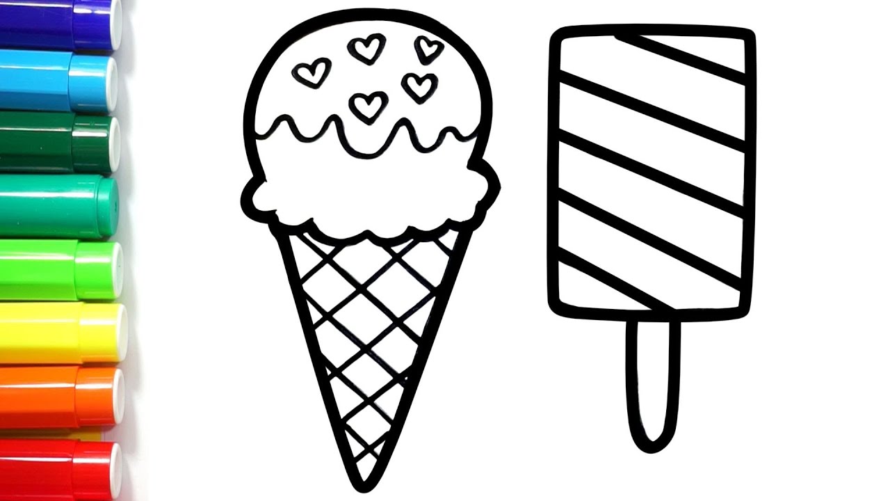 How to draw ice cream for children|Cómo dibujar helado para niños - YouTube