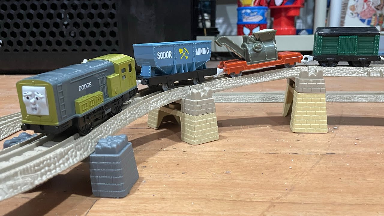 Trackmaster Dodge pulls Sodor Quarry Trucks - YouTube