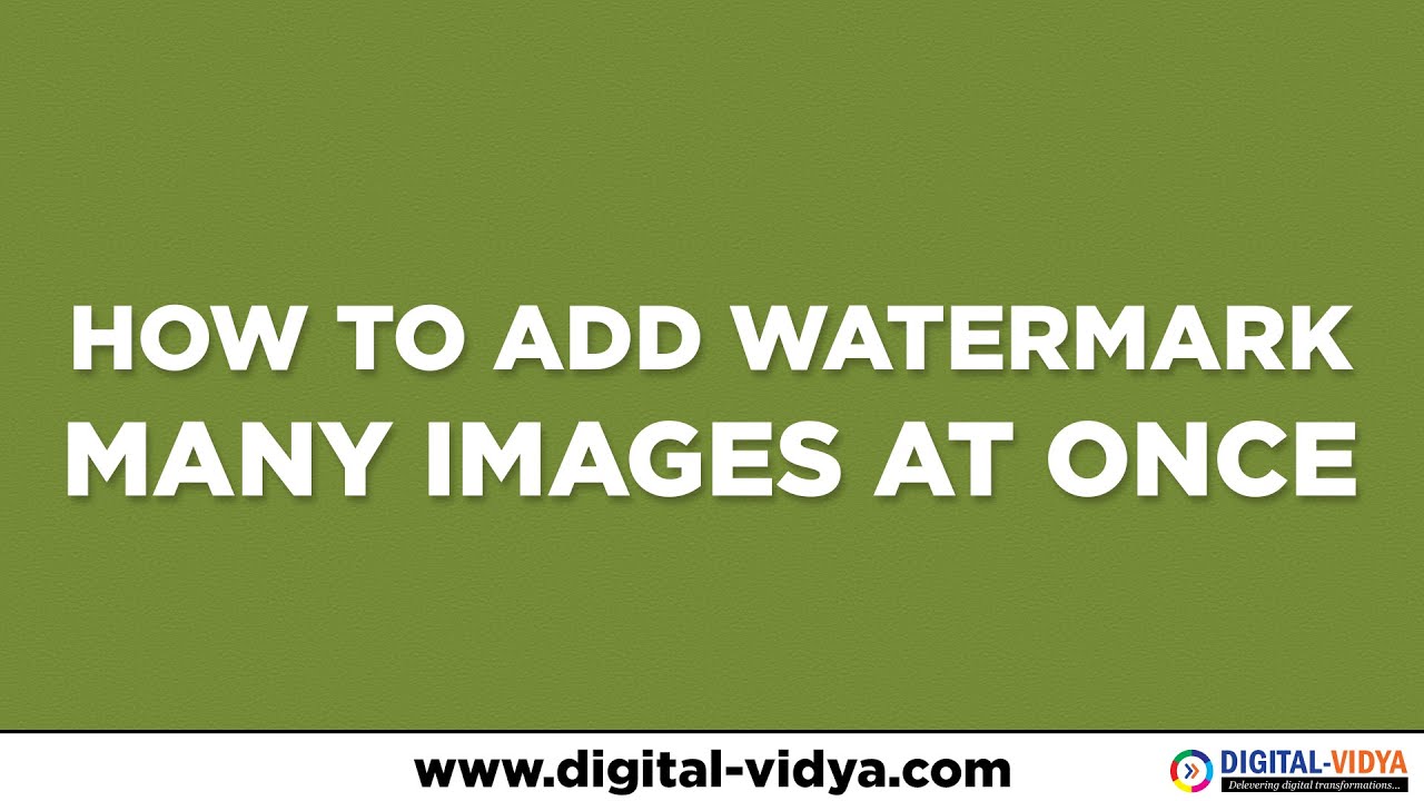 How to add watermark many images at Once - YouTube