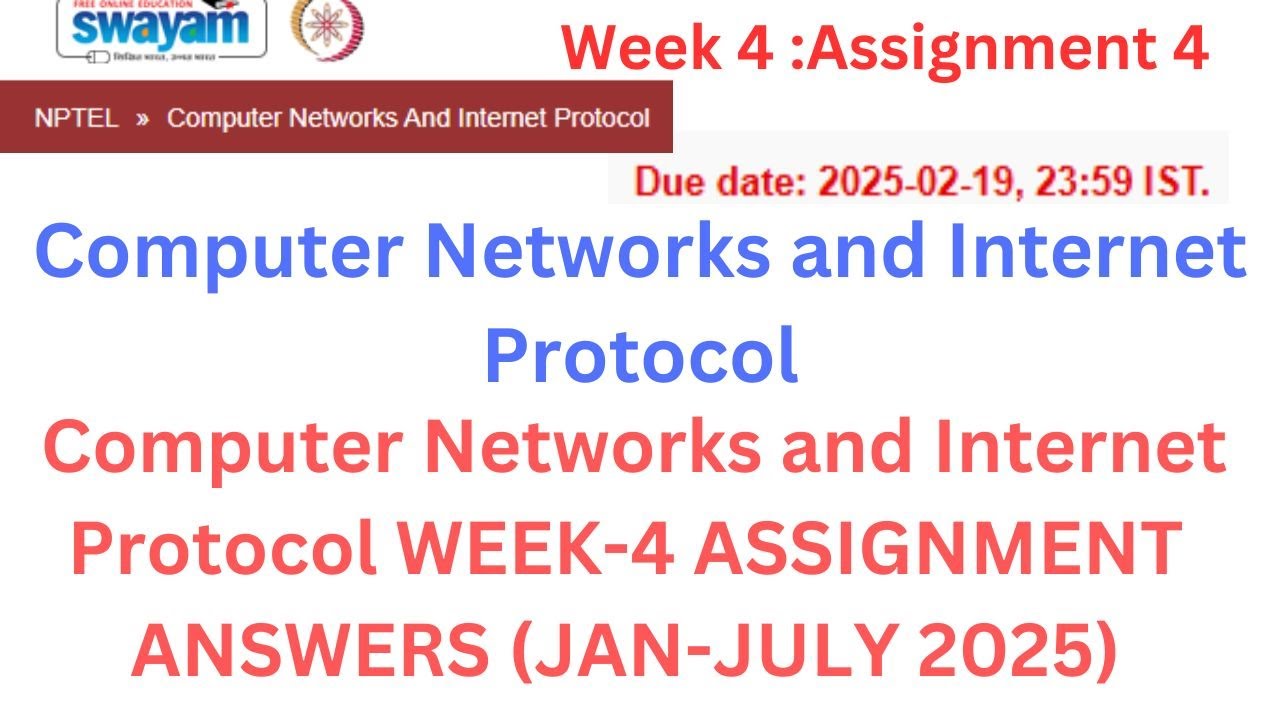 NPTEL Computer Networks and Internet Protocol Week 4 Assignment ...