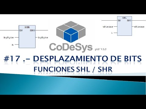 CODESYS 3.5 SP4 - FUNCIONES SHL - SHR (CORRIMIENTO DE BITS) - YouTube