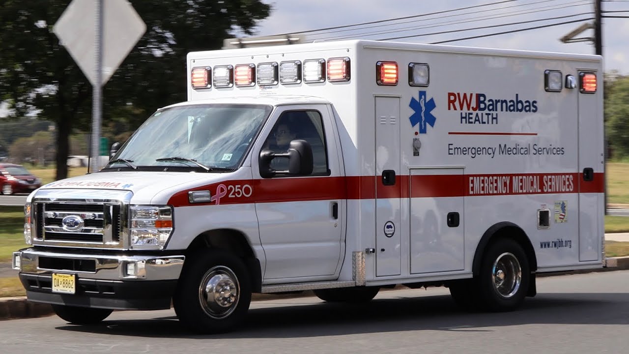 Robert Wood Johnson EMS Ambulance 250 Responding - YouTube