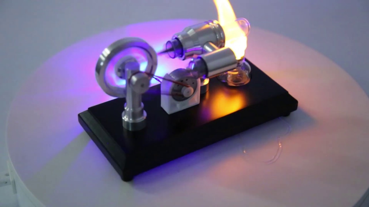 DIY Stirling Motor Generator Model External Combustion Engine - YouTube