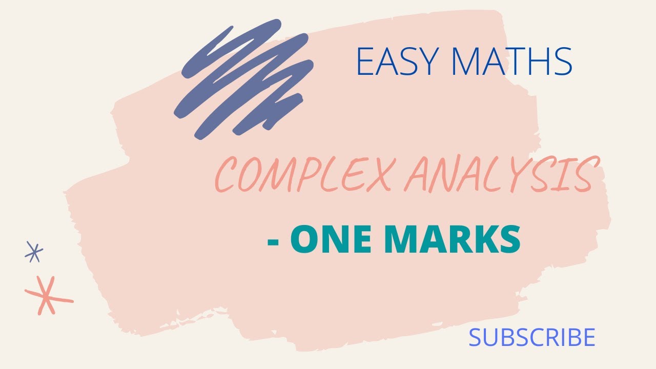 Complex Analysis - One mark questions - YouTube