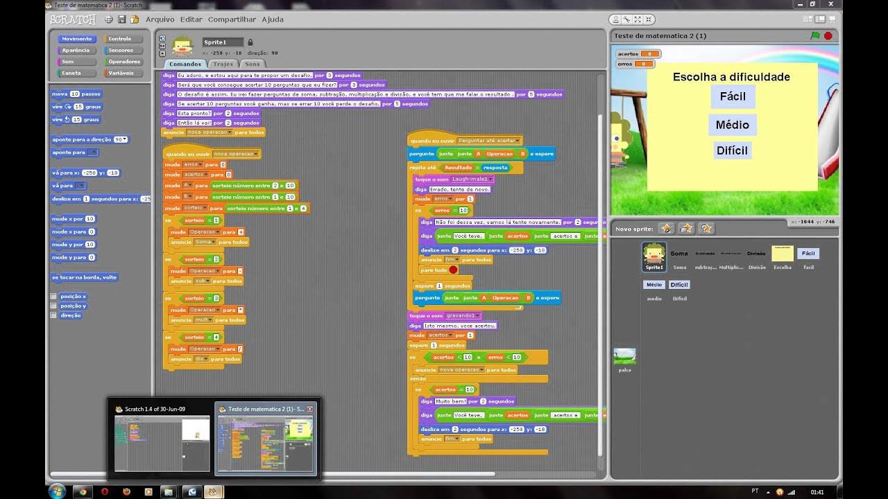 Primeira Video Aula Scratch + Trabalho Educacional - YouTube
