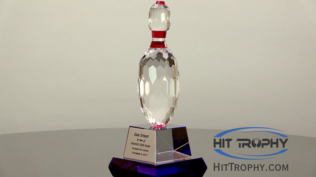 Crystal Bowling Pin Trophy CRY141 - YouTube