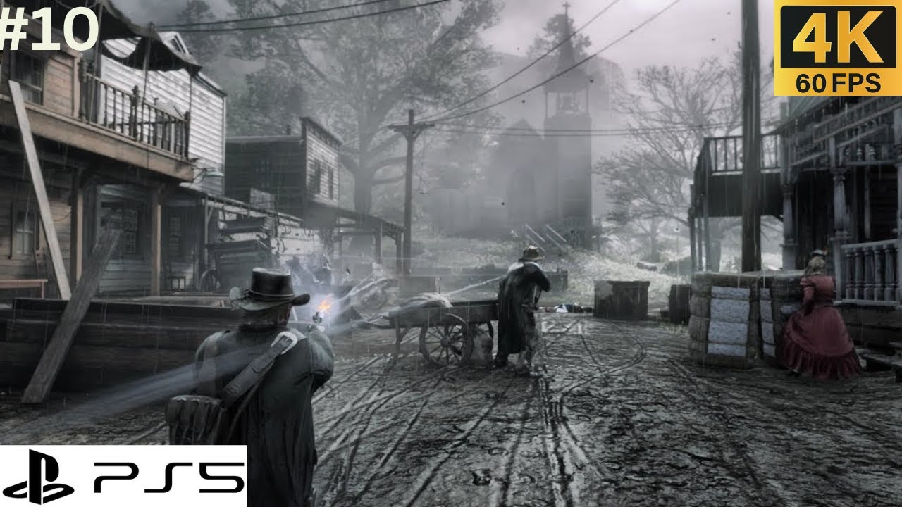 RED DEAD REDEMPTION 2 -#10 Valentine bank robery [4K 60FPS HDR PS5 ...