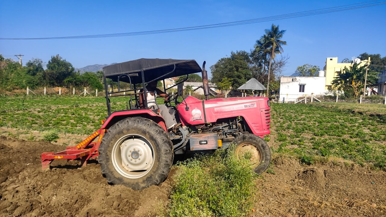 Mahindra 595 di tubro tractor with 5 kalapi farmland performance# ...