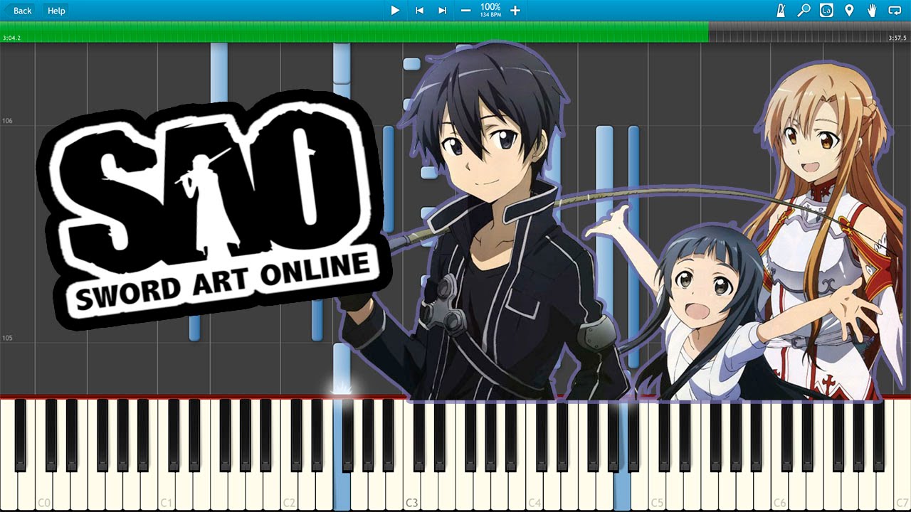 Sword Art Online 1 & 2 - All Endings Medley (Piano Tutorial) [Synthesia ...