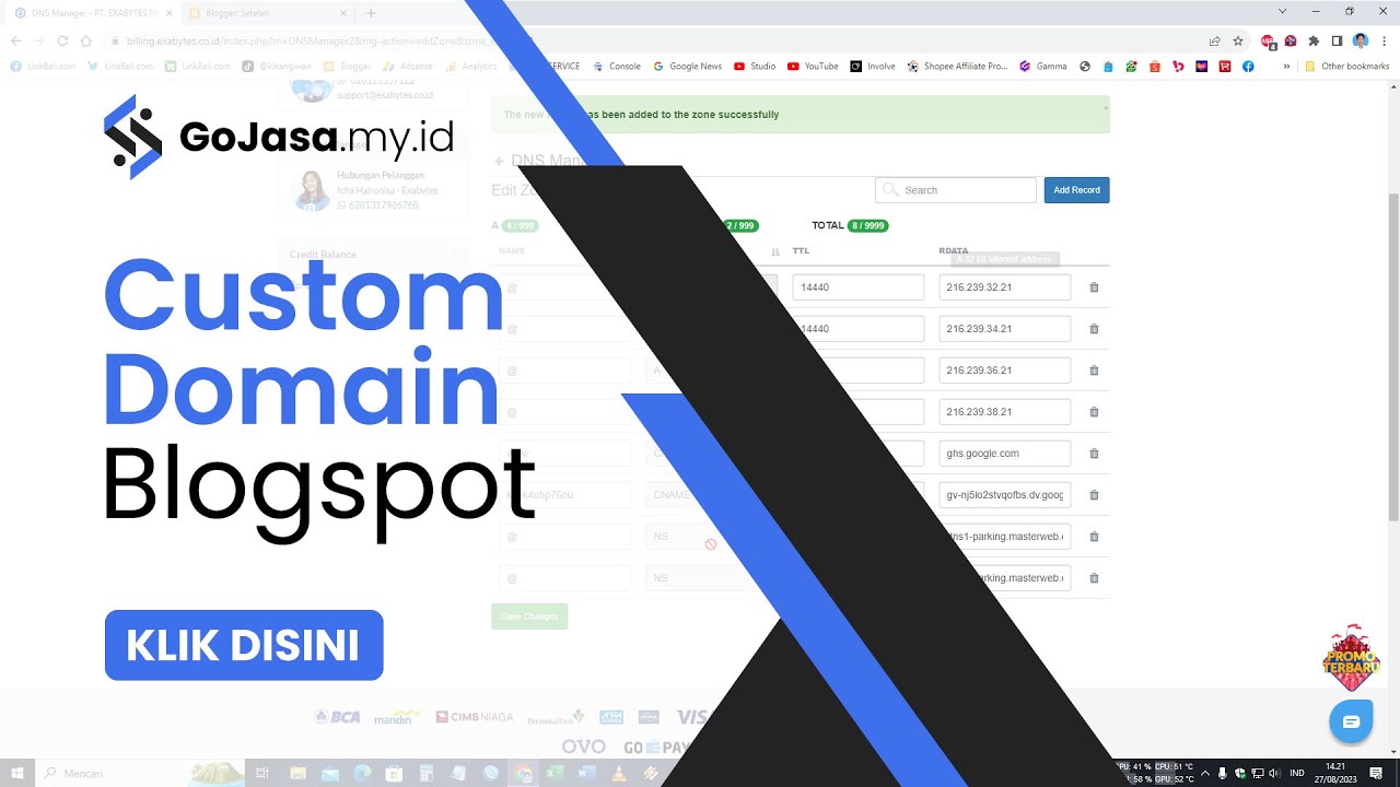 Custom Domain Website Blogger Blogspot Cuma 10 Ribu Saja! - YouTube