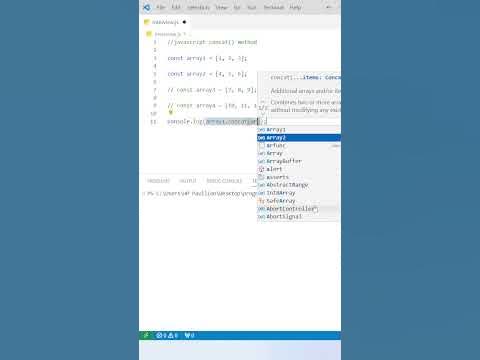 concat function in javascript | concatenation of array | #youtubeshorts #shorts - YouTube
