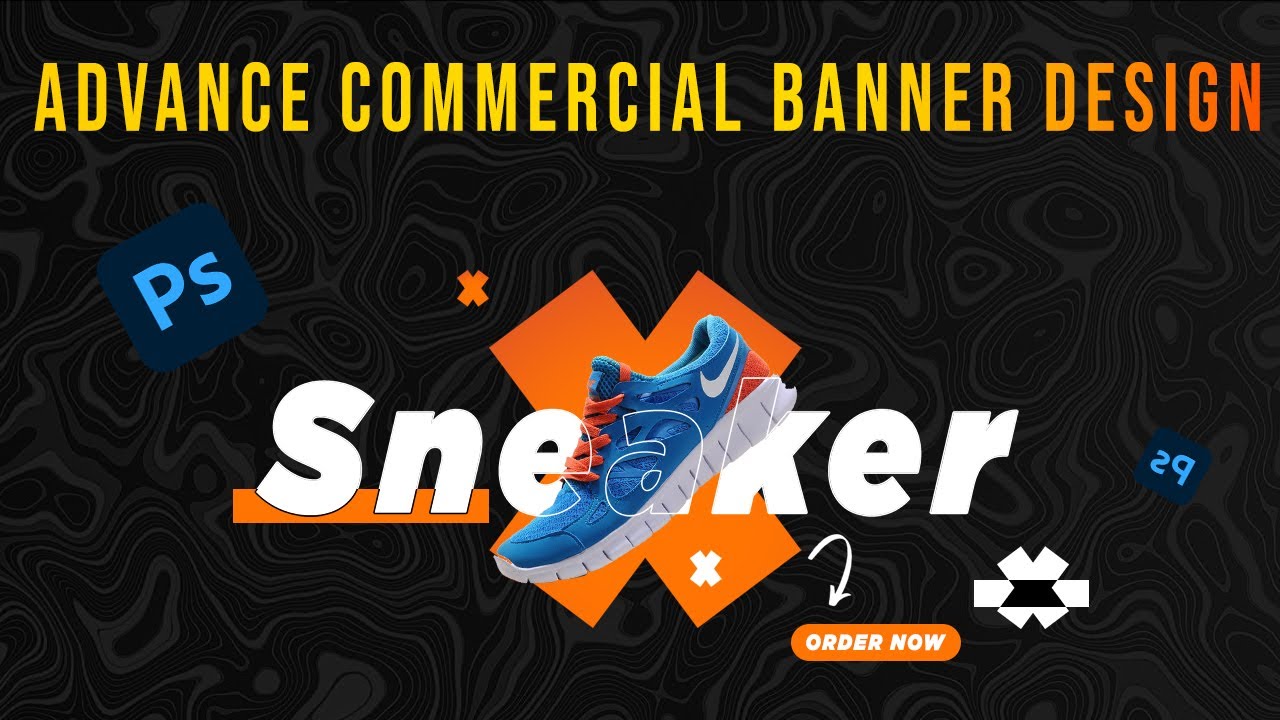 Advance Sneaker Commercial Banner Design in Photoshop | Shoe Poster ...