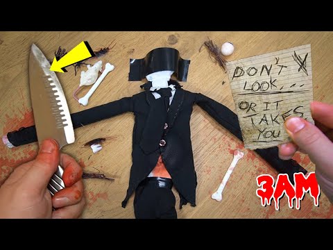 CUTTING OPEN HAUNTED SLENDERMAN DOLL AT 3 AM!! (WHAT'S INSIDE!?)