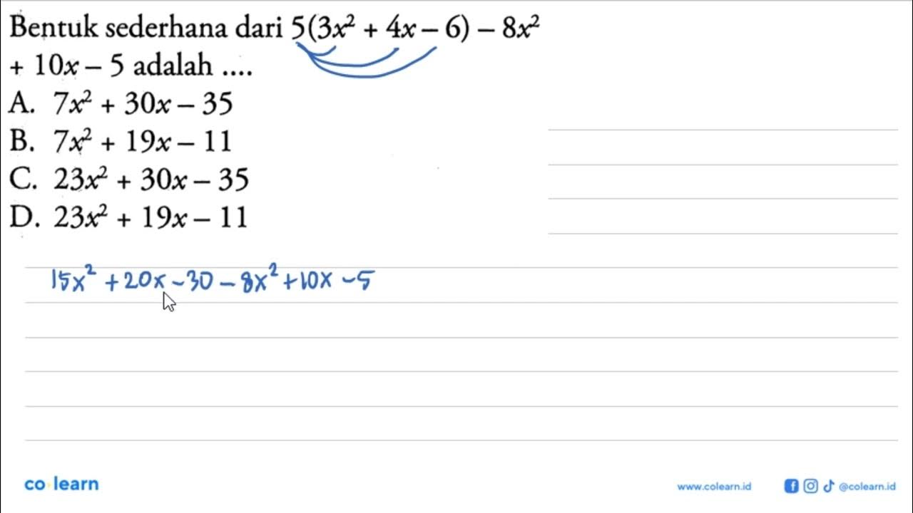 Bentuk Sederhana Dari 5 3x 2 4x 6 8x 2 10x 5 Adalah A bentuk-sederhana-dari-5-3x-2-4x-6-8x-2-10x-5-adalah-a