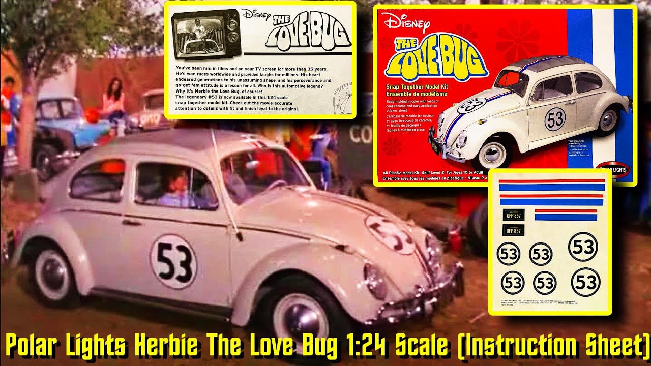Polar Lights Herbie "The Love Bug" 1:24 Scale (Model Kit Instruction ...