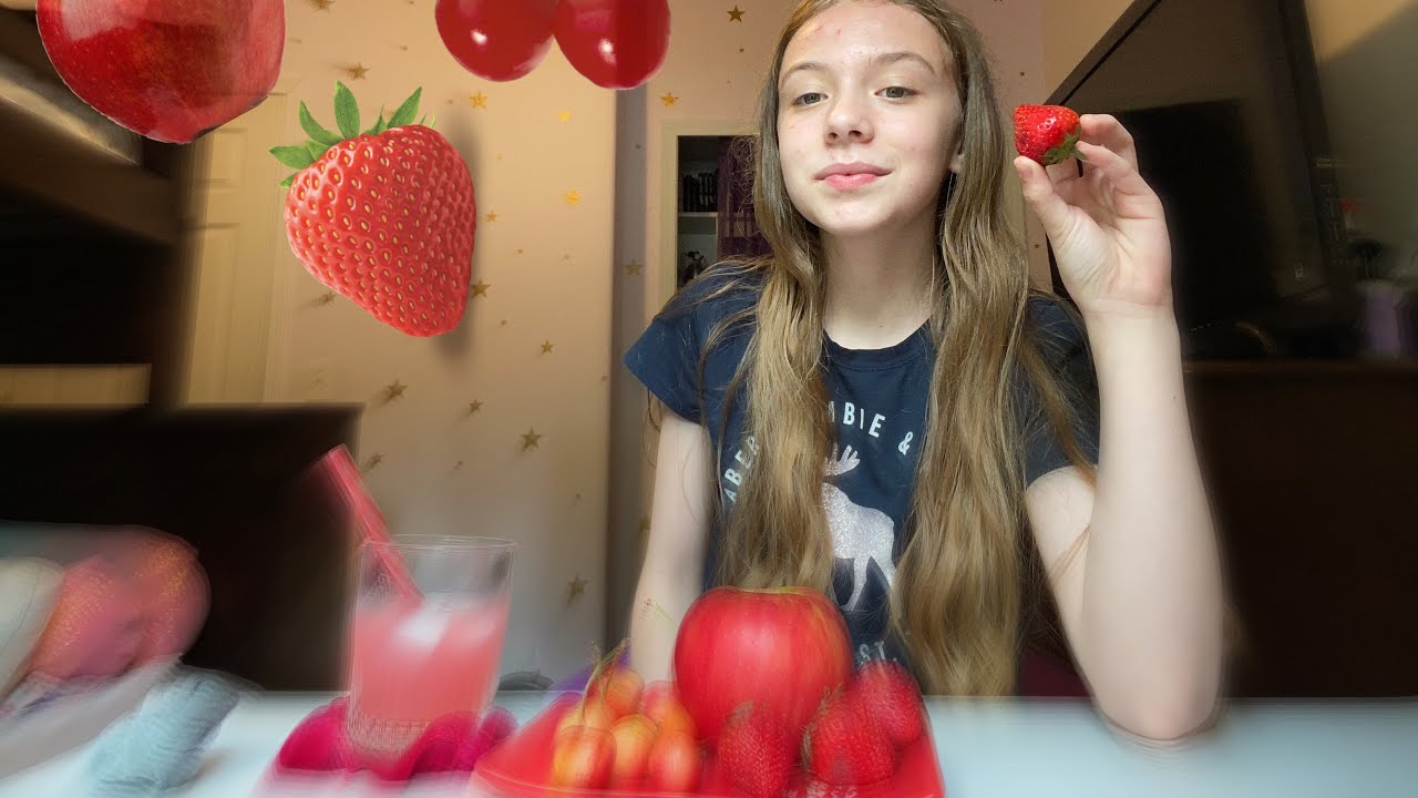 ASMR| Red fruit eating | soft & crunchy sounds - YouTube