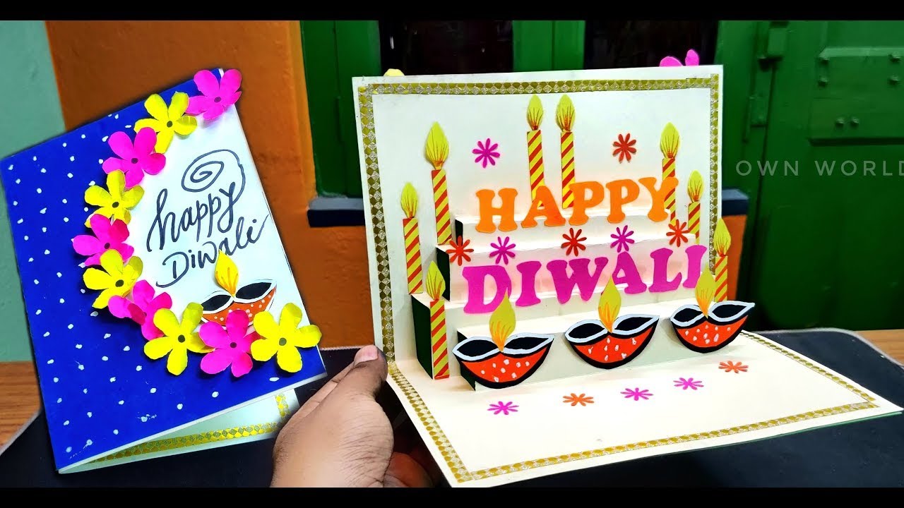 Diwali Greeting Card 2025 / Diwali pop-up card making / How to make ...