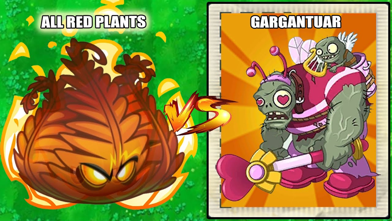 ALL RED PLANTS LEVEL 4 Vs Gargantuar | PvZ 2 New Update 10.0.1 - New ...