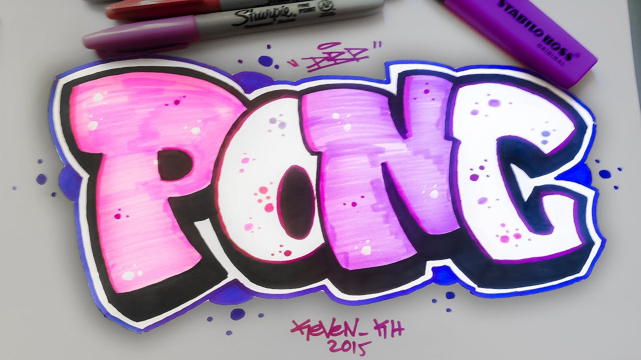 HOW TO DRAW GRAFFITI NAME LIKE A PRO [PONG] Graffiti in Cambodia - YouTube