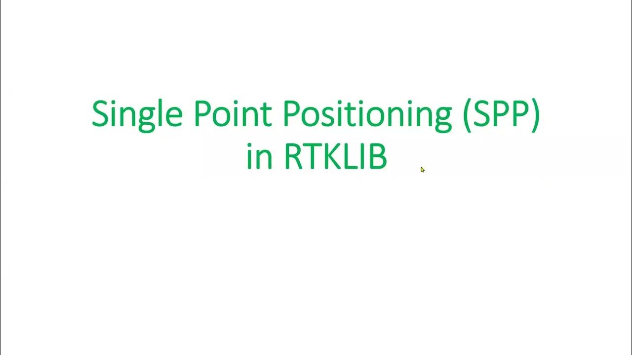 Single Point Positioning (SPP) in RTKLIB - YouTube