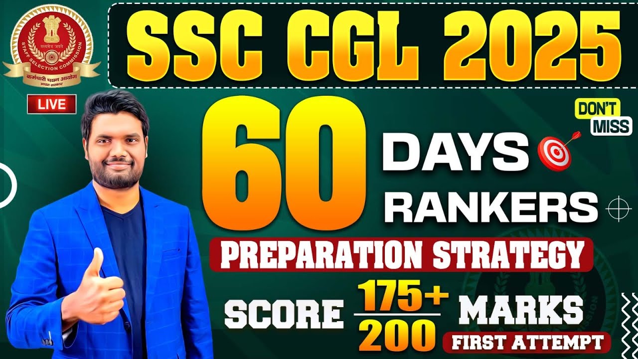 SSC CGL 2025 Last 60-Day Study Plan & Rankers Preparation Strategy to ...