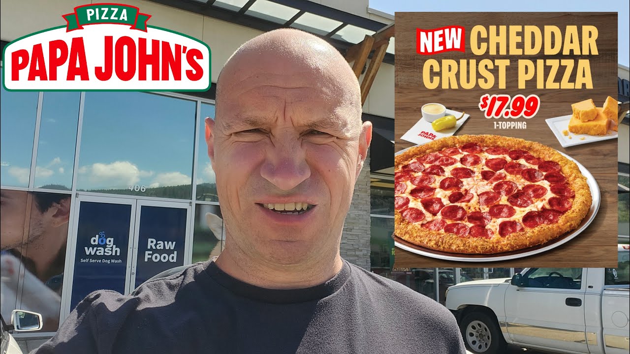 Papa John's New Cheddar Crust Pizza! - YouTube