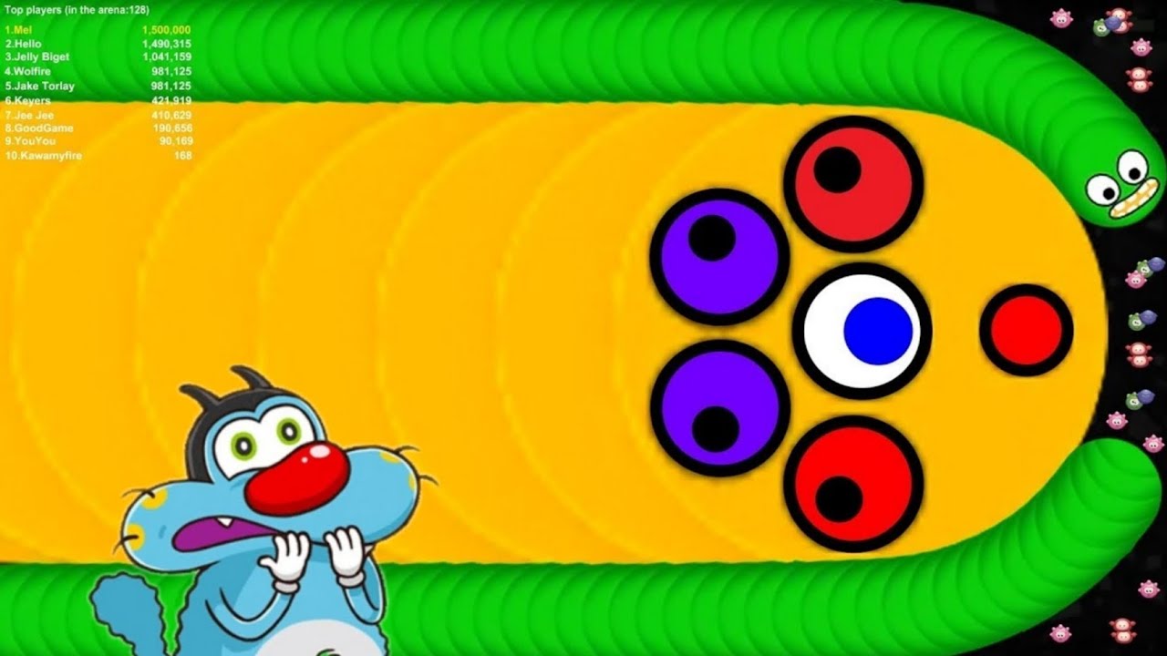 OGGY AND JACK Play Biggest Saamp Worms zone.io snake Game - YouTube
