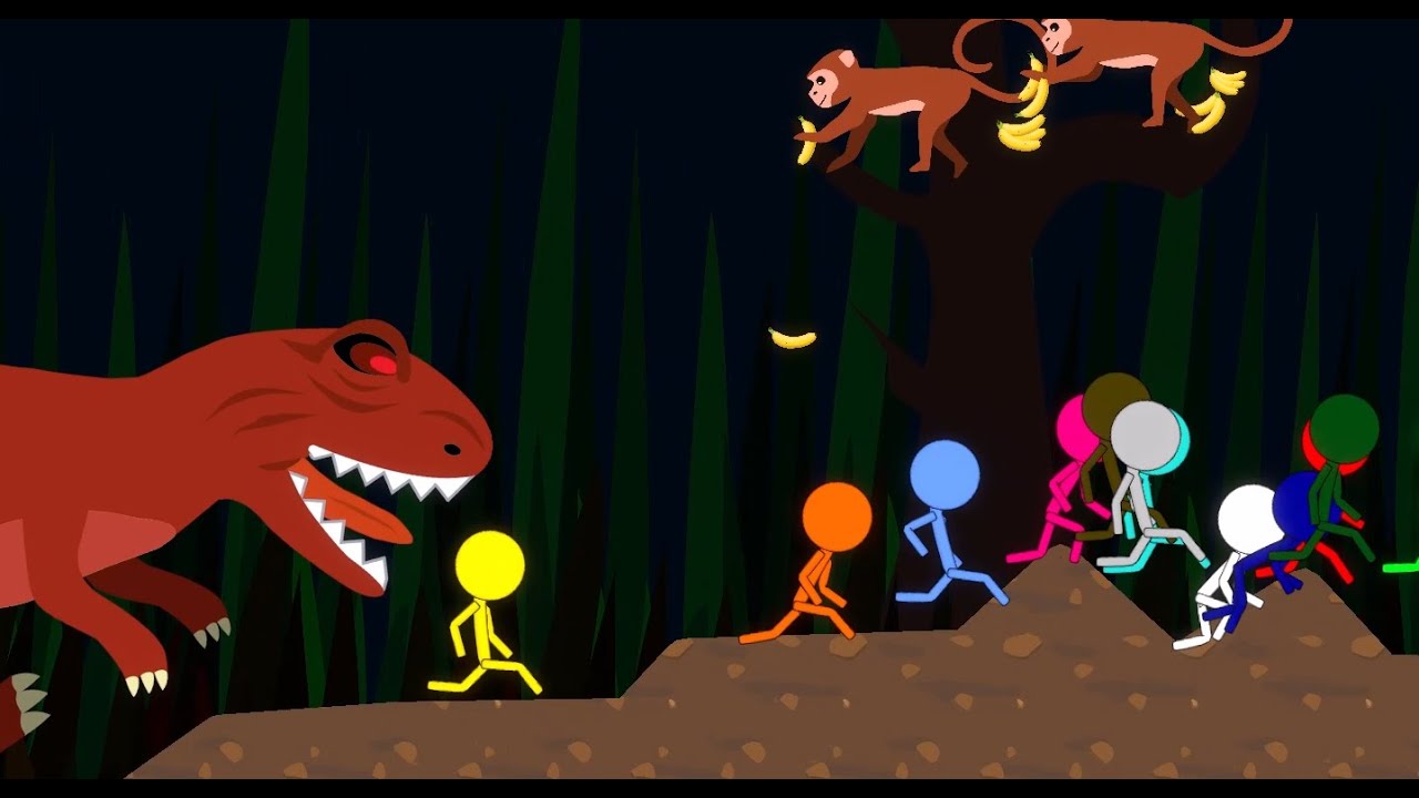 Survival Stickman Race - Escape from Dinosaur - YouTube