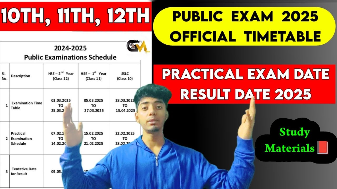 TN 10th, 11th, 12th Public Exam Official Timetable 2025 |10th, 11th ...