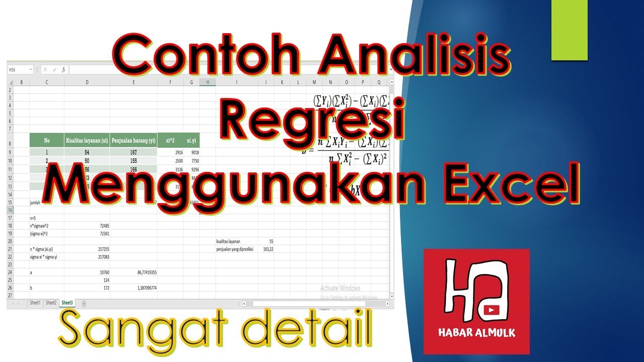 Tutorial Microsoft Excel. Analisis Regresi Linear Sederhana - YouTube