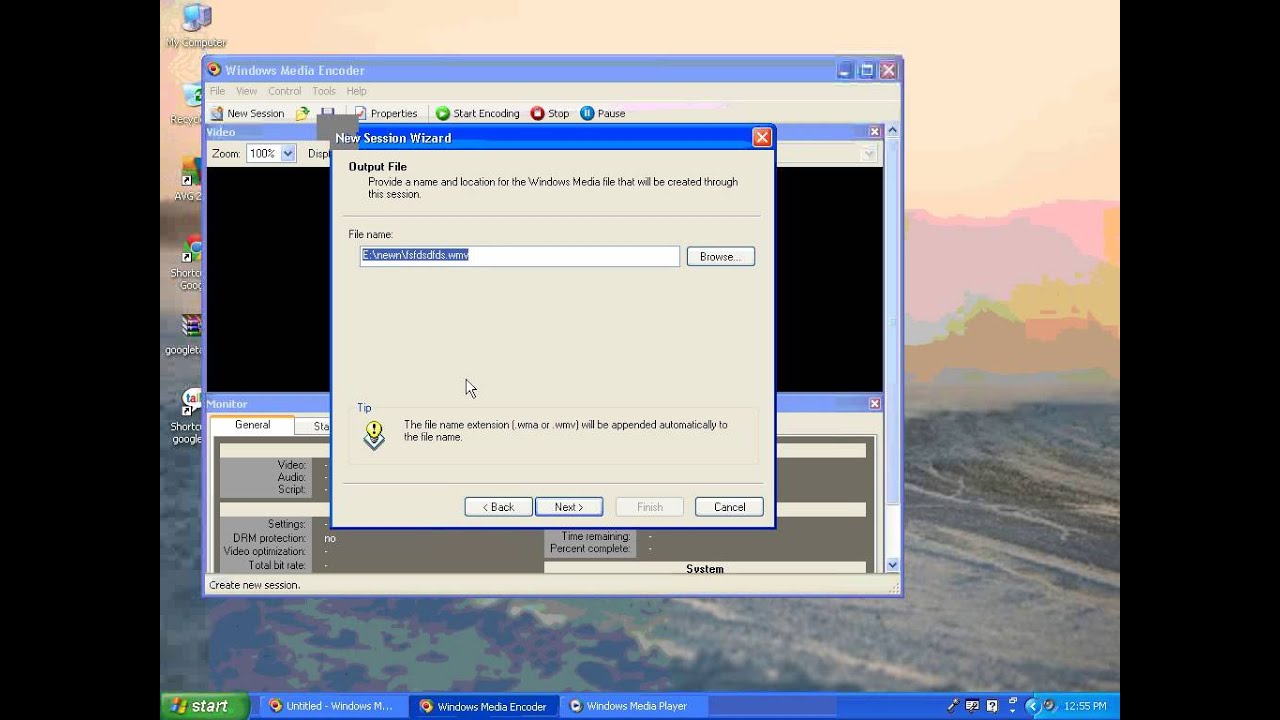 How to record our full screen using wm encoder 9 series - YouTube