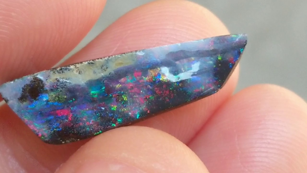 6.5ct Solid Boulder Opal Red Multicolor Freeform QLD - YouTube