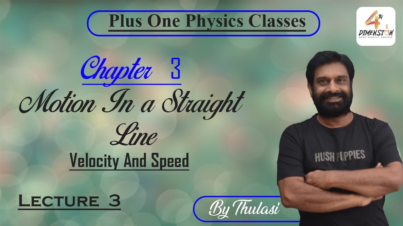 Chapter 3 - Motion In A Straight Line - Speed And Velocity - Class 11 ...