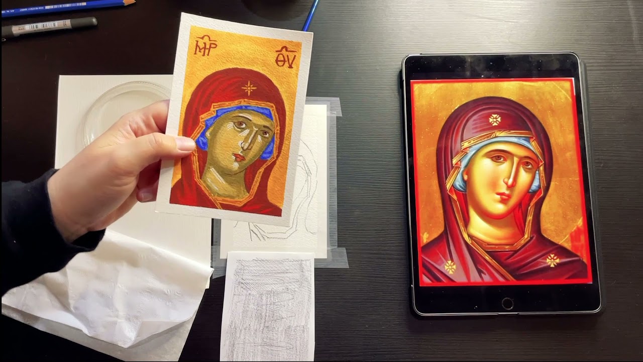 How to paint a Byzantine icon CHEAP and FAST! - YouTube