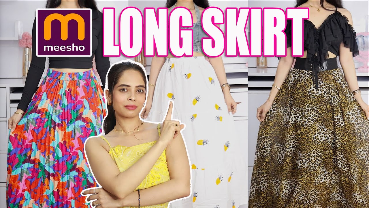 Meesho Skirt Haul 💗 | Affordable Long Skirt Collection 😱 | Veronica ...