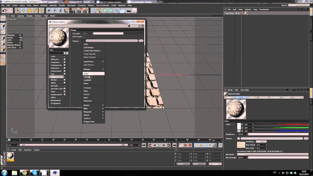 Bump Map Tutorial Cinema 4D - YouTube