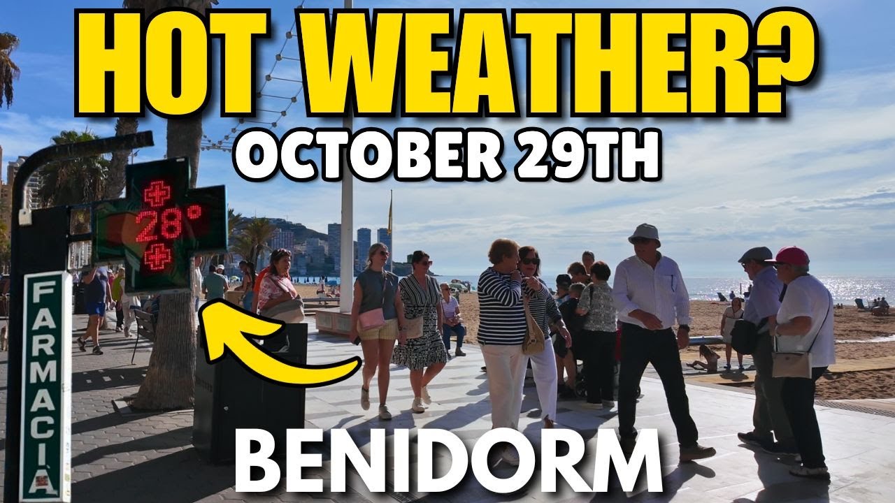 Benidorm - OCTOBER Feels Like JULY! 🥵┃Busy Levante Beach & HOT Weather ...
