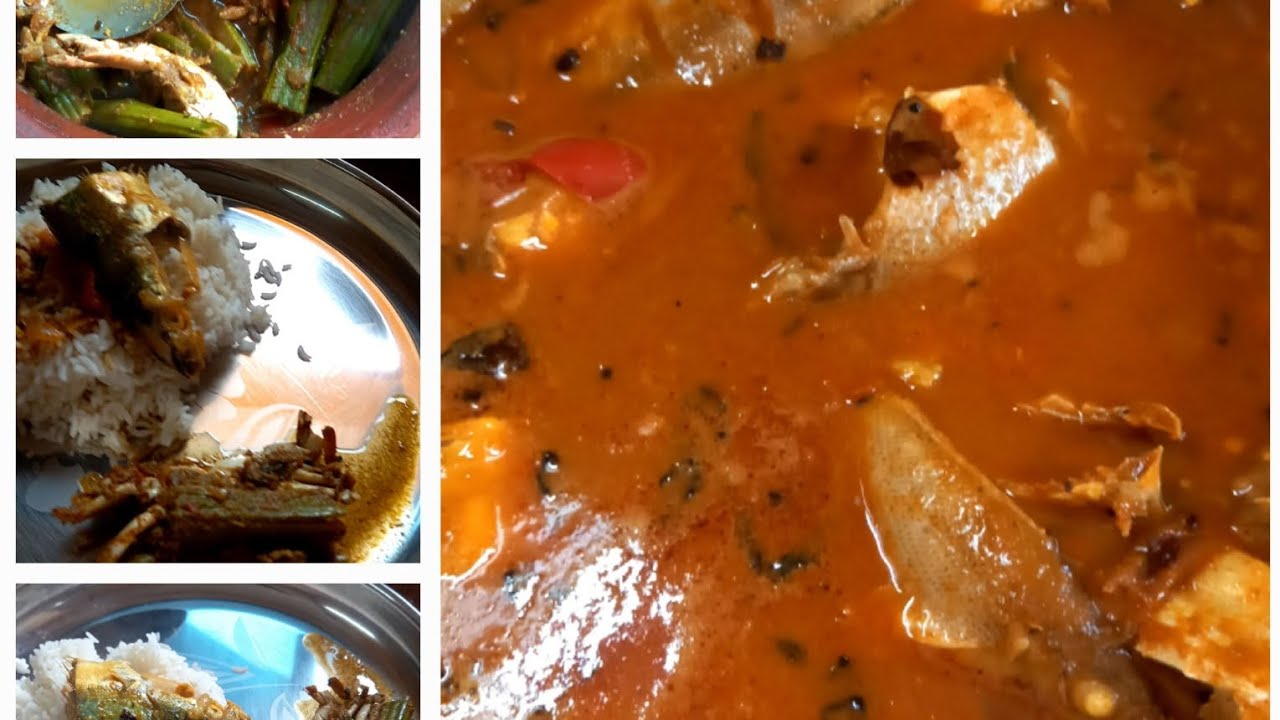 today lunch meen kolambu nandu fry - YouTube