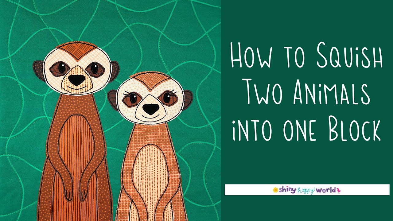 How to Squish Two Animals into One Quilt Block - YouTube