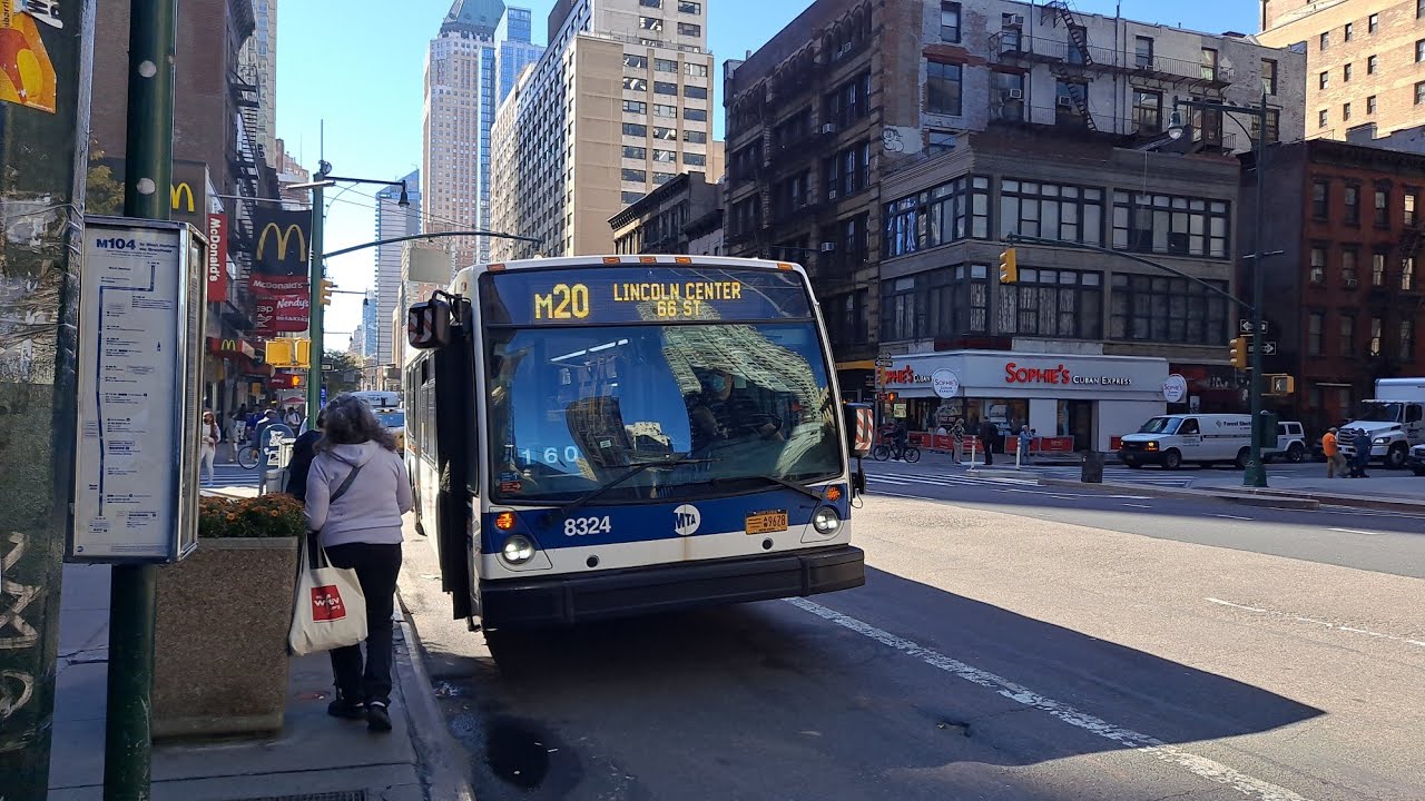 MTA NYCT Bus: 2015 NovaBus LFS SmartBus #8324 on the M20 - YouTube