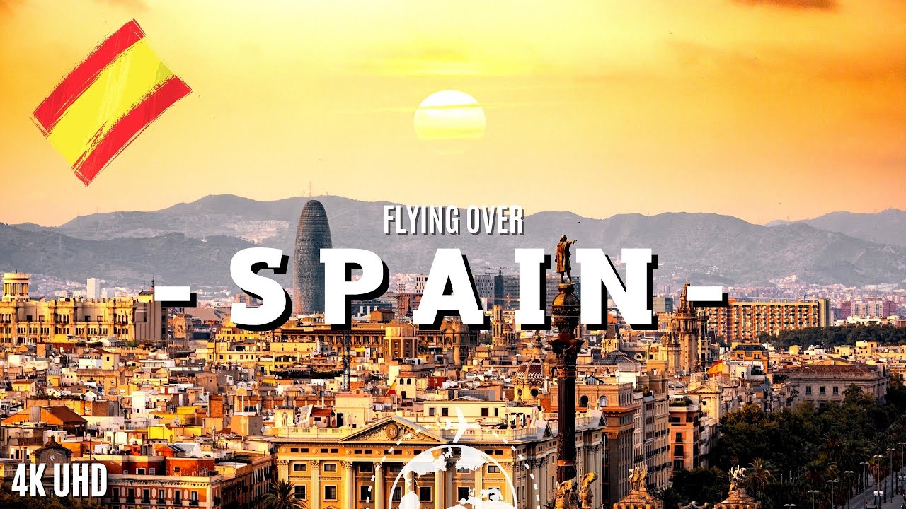 FLYING OVER SPAIN - Amazing Beautiful Nature Scenery with relaxing ...