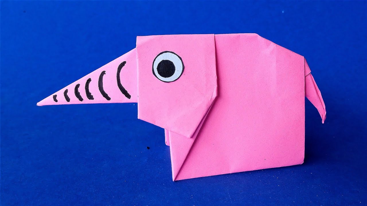 Cara Melipat Origami Bentuk Gajah | Origami Hewan | Paper Elephant ...