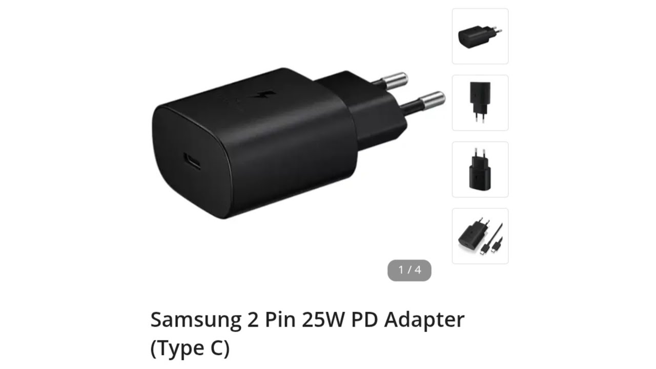 Samsung 2 Pin|25W|PD Adapter| (Type C) - YouTube