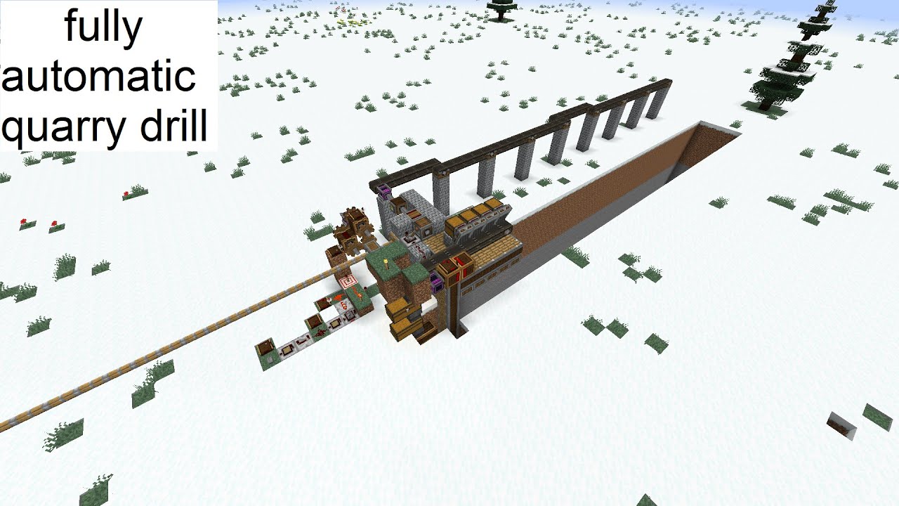 fully automatic quarry drill | mc mod create 0.3 - YouTube